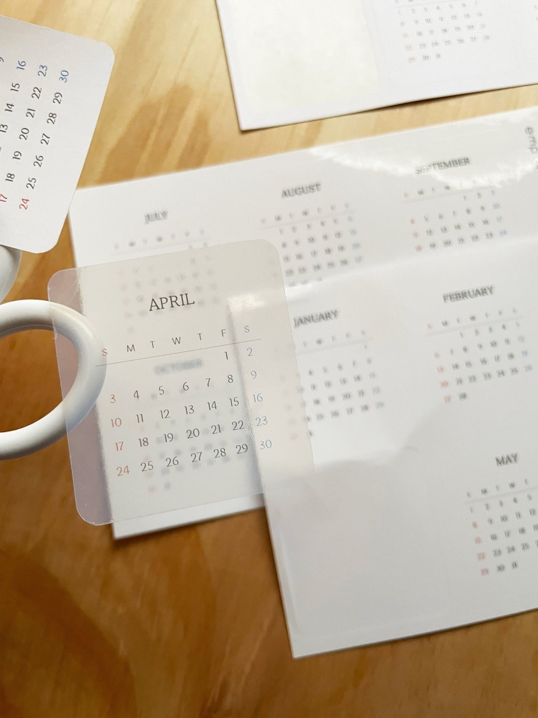 2024 Simple Mini Calendar Sticker, Simple Calendar Sticker, Transparent ...