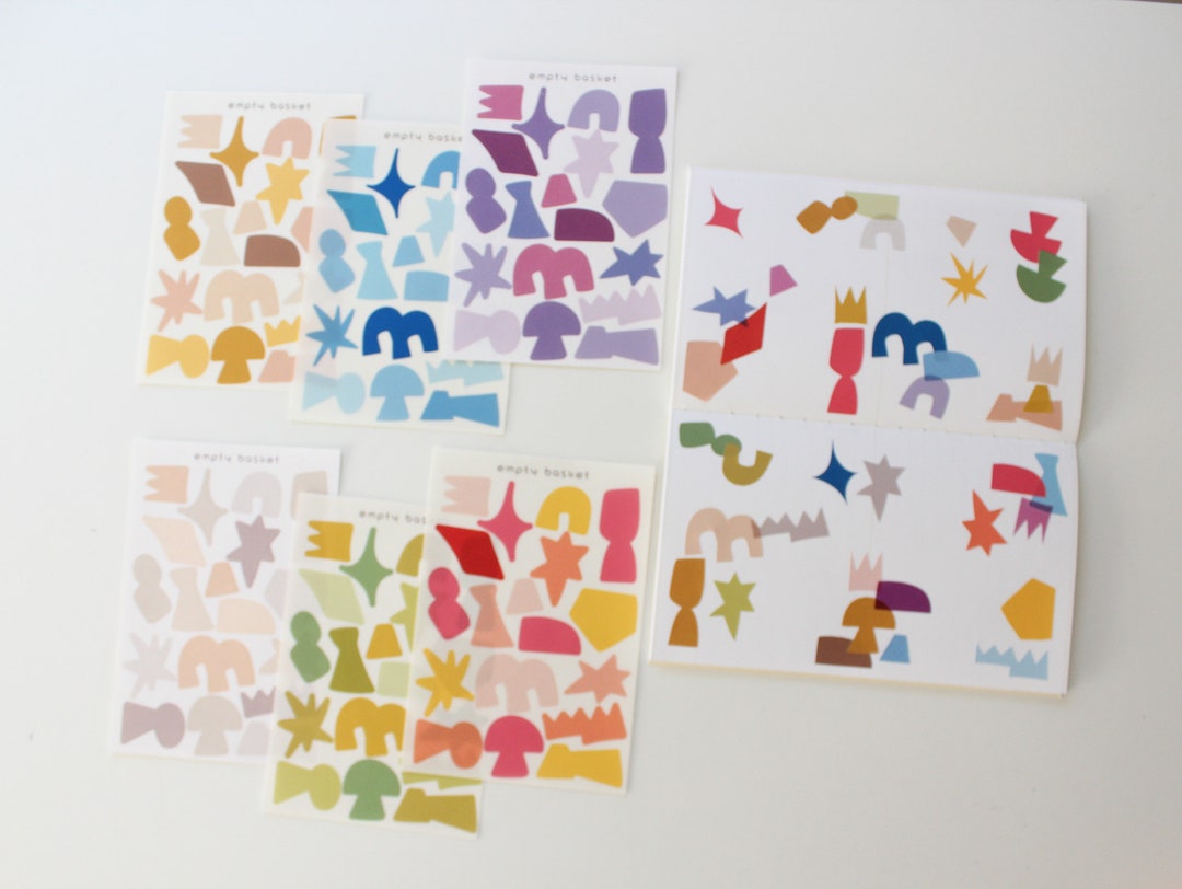Abstract Medium Size Shape Sticker Sheet, Bujo Stickers, Diary Stickers ...