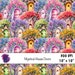 Seamless Digital Pattern Png Paper Mythical Colorful Unicorn Rainbow ...