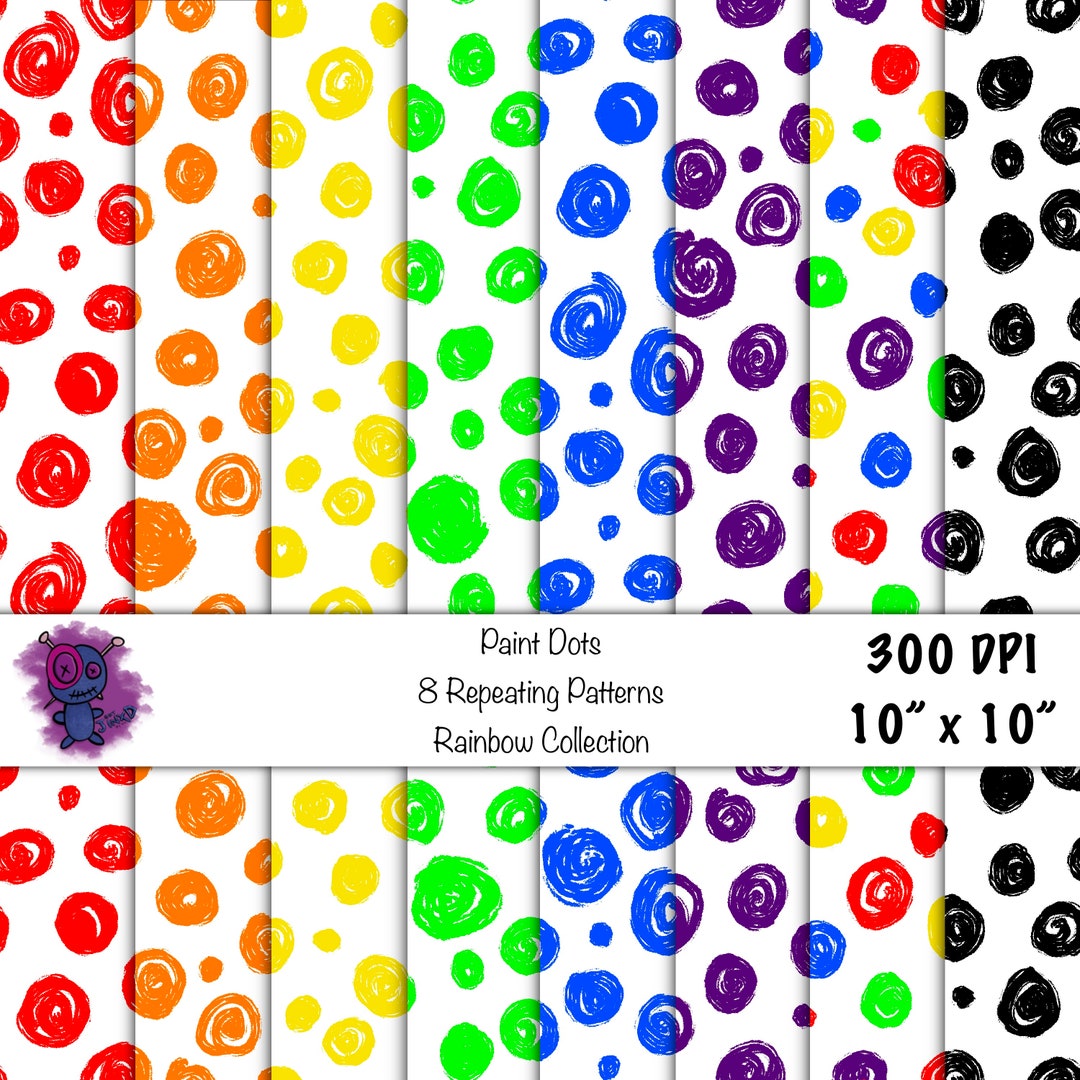 8 Seamless Digital Pattern Svg Papers Bundle Paint Rainbow and Black ...