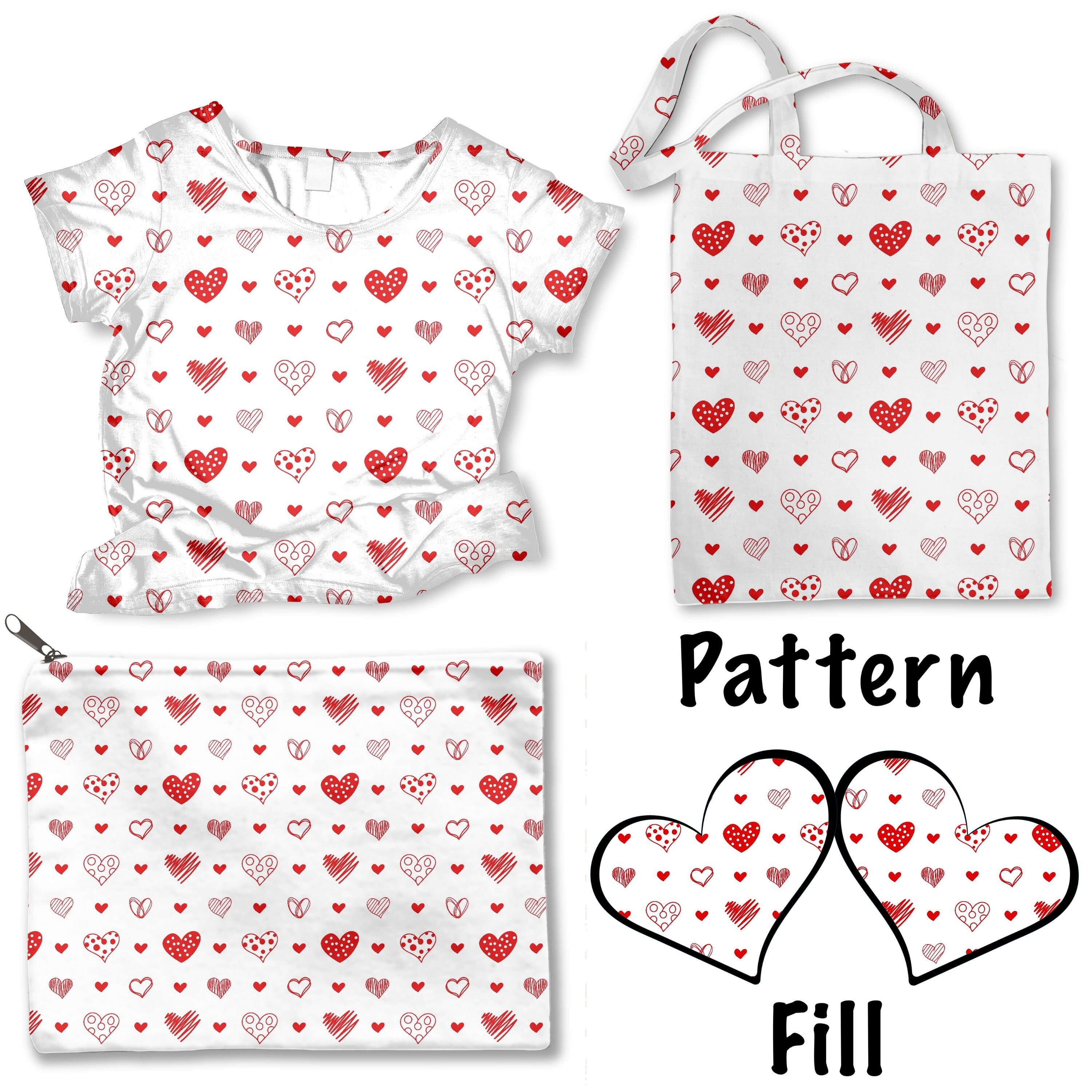 Seamless and Scalable Digital Pattern Paper. Valentine Love Hearts ...