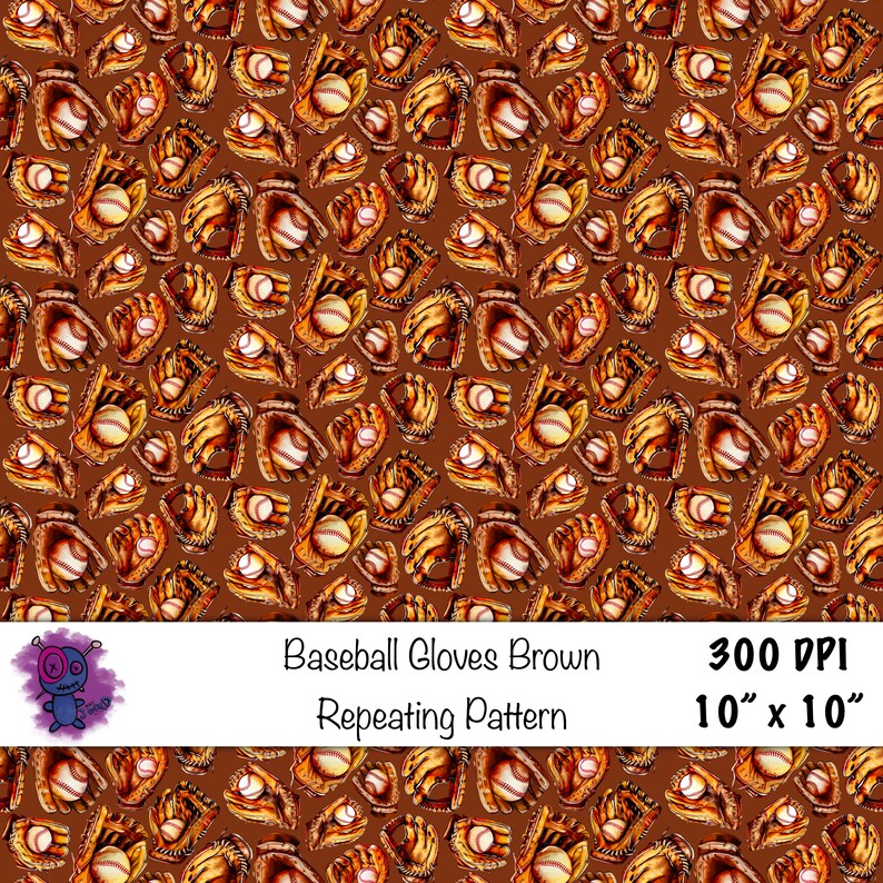 Seamless Digital Pattern Png Paper Baseball Gloves Baseball - Etsy