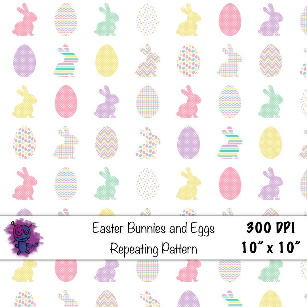 Seamless Digital Pattern Paper. Easter Bunny Easter Eggs. Pattern Fill ...