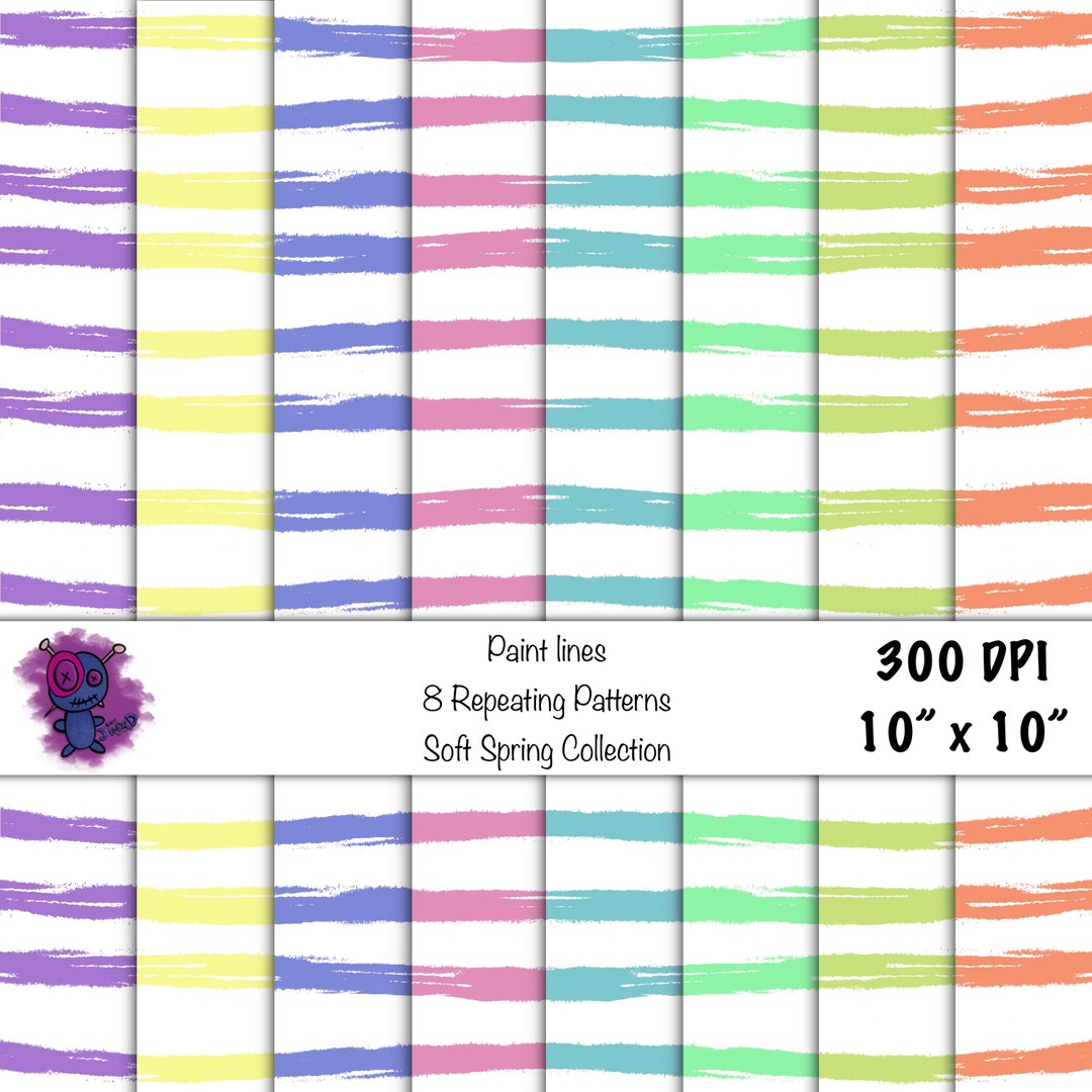 8 Seamless Digital Pattern Svg Papers Bundle Paint Spring Easter ...