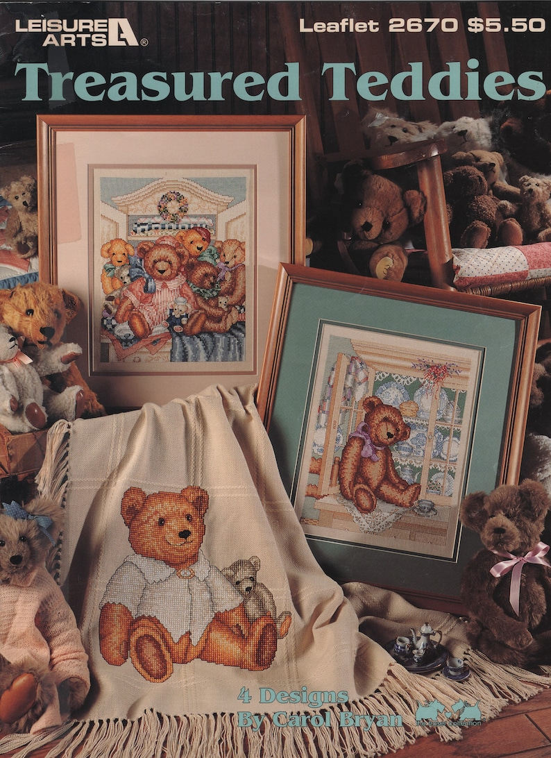 Treasured Teddies Cross Stitch Book - Etsy