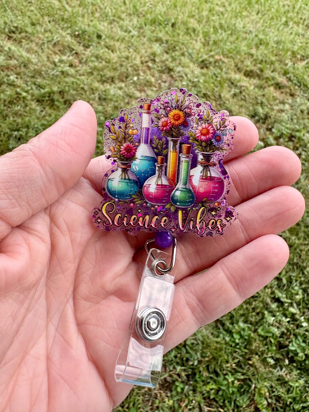 Lab Beaker Badge Reel: Science Teacher/nurse ID Holder - Etsy