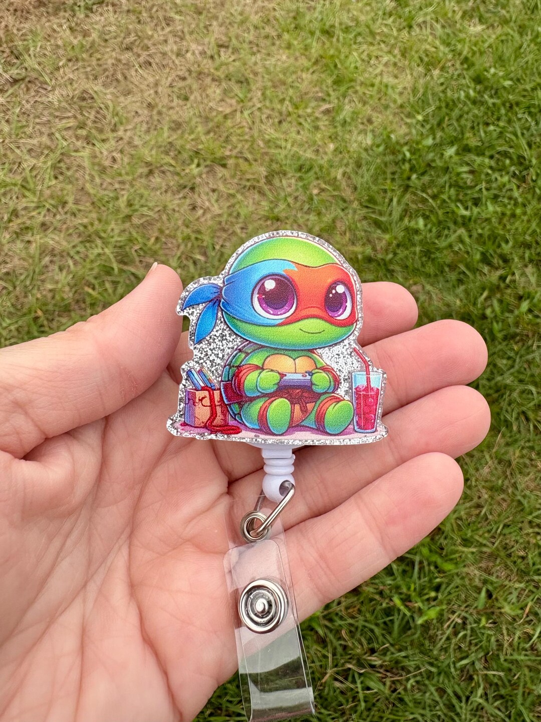 Adorable Super Turtle Badge Reel: Girly ID Holder - Etsy