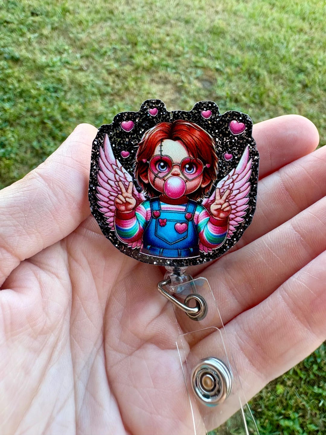 Valentines Day Bubble Gum Killer Badge Reel: Horror ID Holder - Etsy