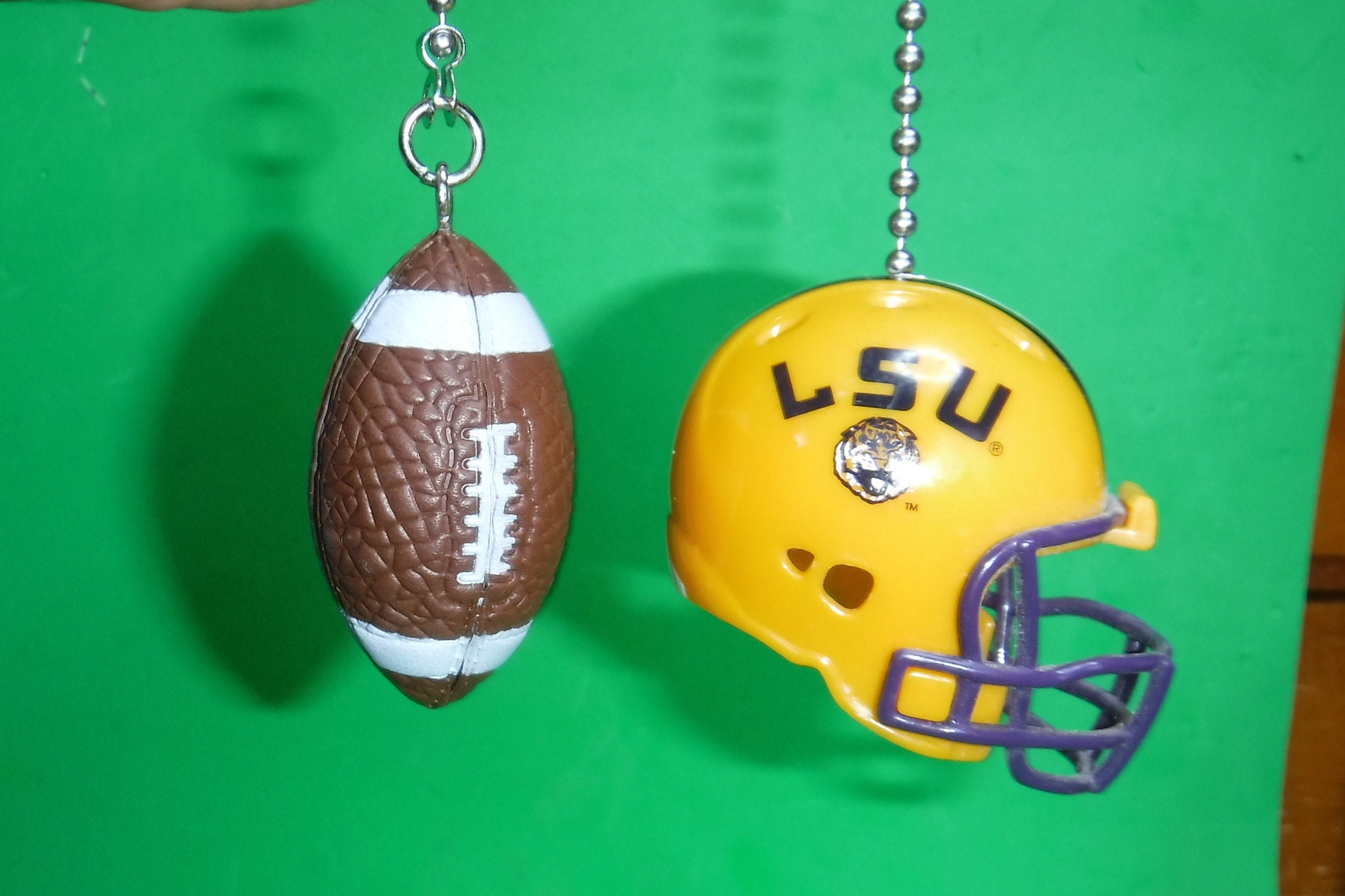 LSU TIGERS Helmet and Football Ceiling Fan Pull Chain Set. - Etsy