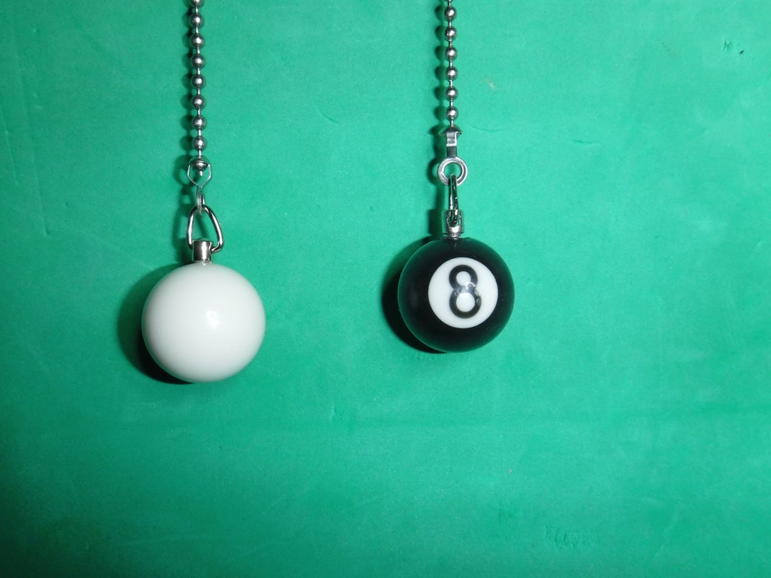 Cue and Eight Ball Billiard Ball Ceiling Fan Pull Chain Set - Etsy