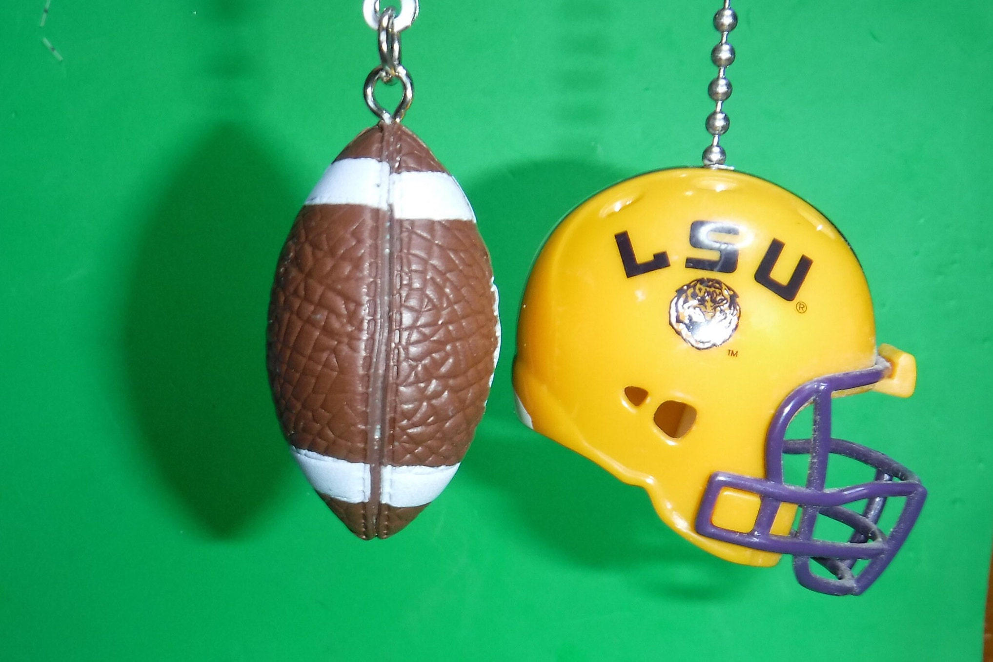 LSU TIGERS Helmet and Football Ceiling Fan Pull Chain Set. - Etsy