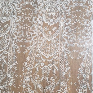 Glitter Bridal Lace Fabric. White Lace Fabric. Extra Long Bridal Lace ...