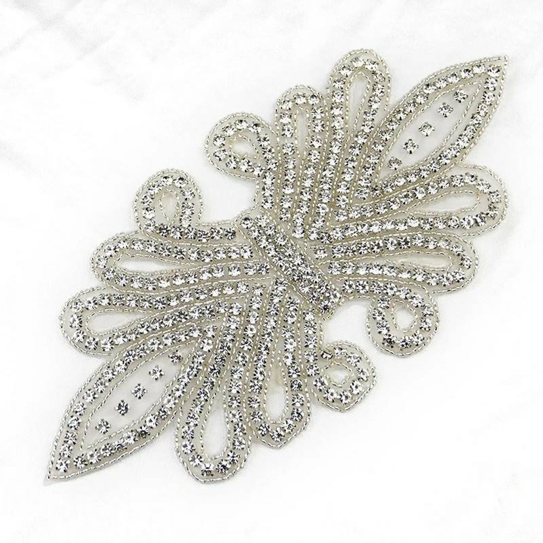 Rhinestone Applique. Bridal Applique. Clear Rhinestone Applique - Etsy