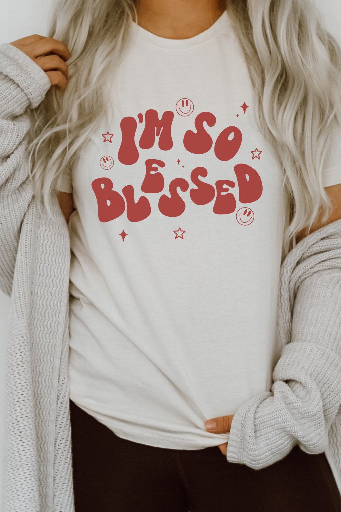 Blessed Svg I Am Blessed Svg Retro Drippy Svg Retro Smiley - Etsy