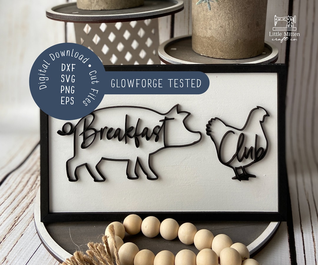 Kitchen Sign Svg File, Breakfast Kitchen Sign 3D Cut File, Breakfast ...