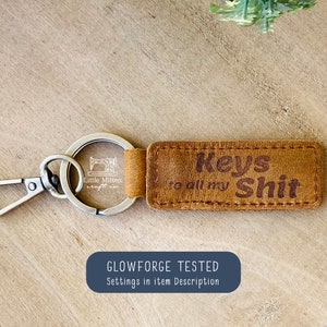 Genuine Leather Keychain - Cowhide Keychain Light Brown -key Fob ...