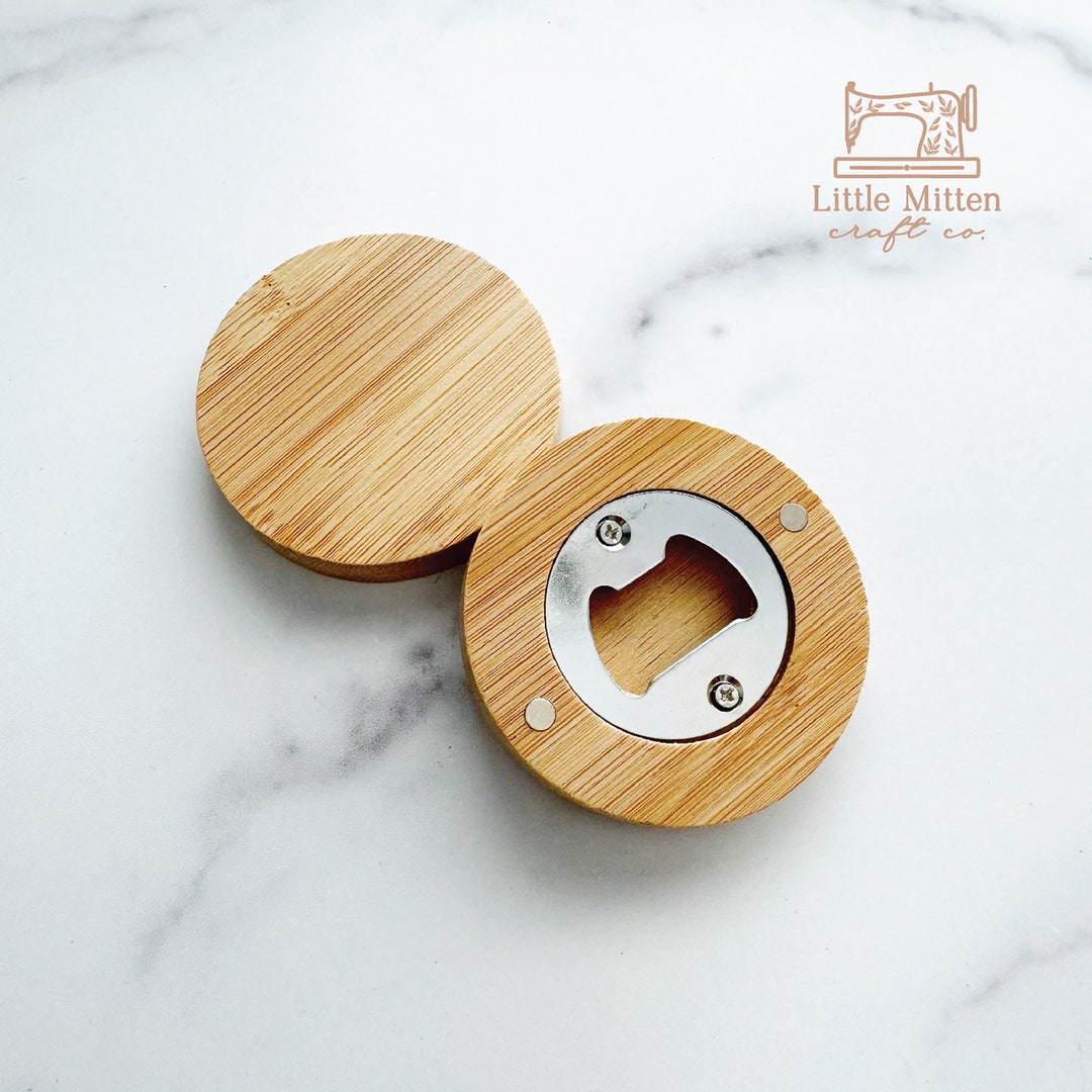 Round Bamboo Magnetic Bottle Openers, Refrigerator Bottle Opener ...