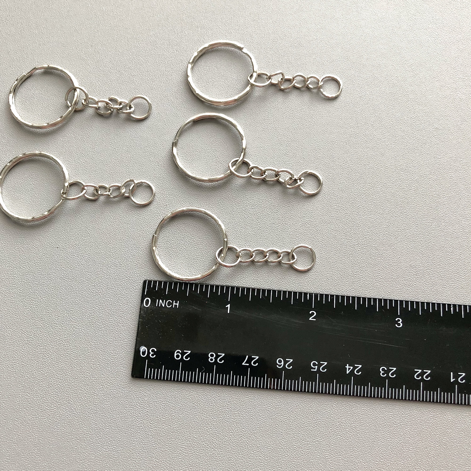 Silver Key Rings With Chain Blanks Key Chain Making Split | Etsy