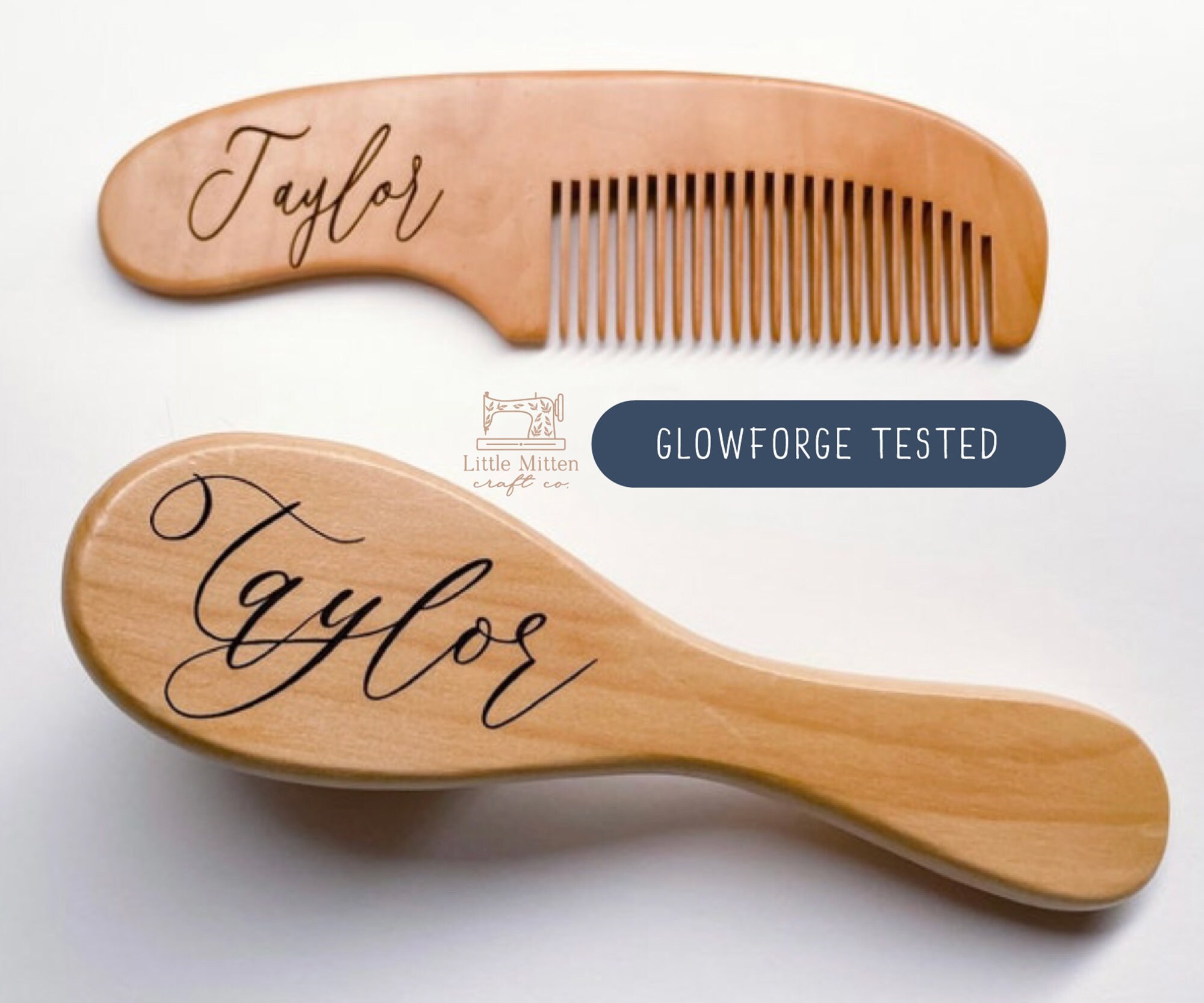 Natural Wood Comb and Brush Set Comb and Brush BLANK New - Etsy