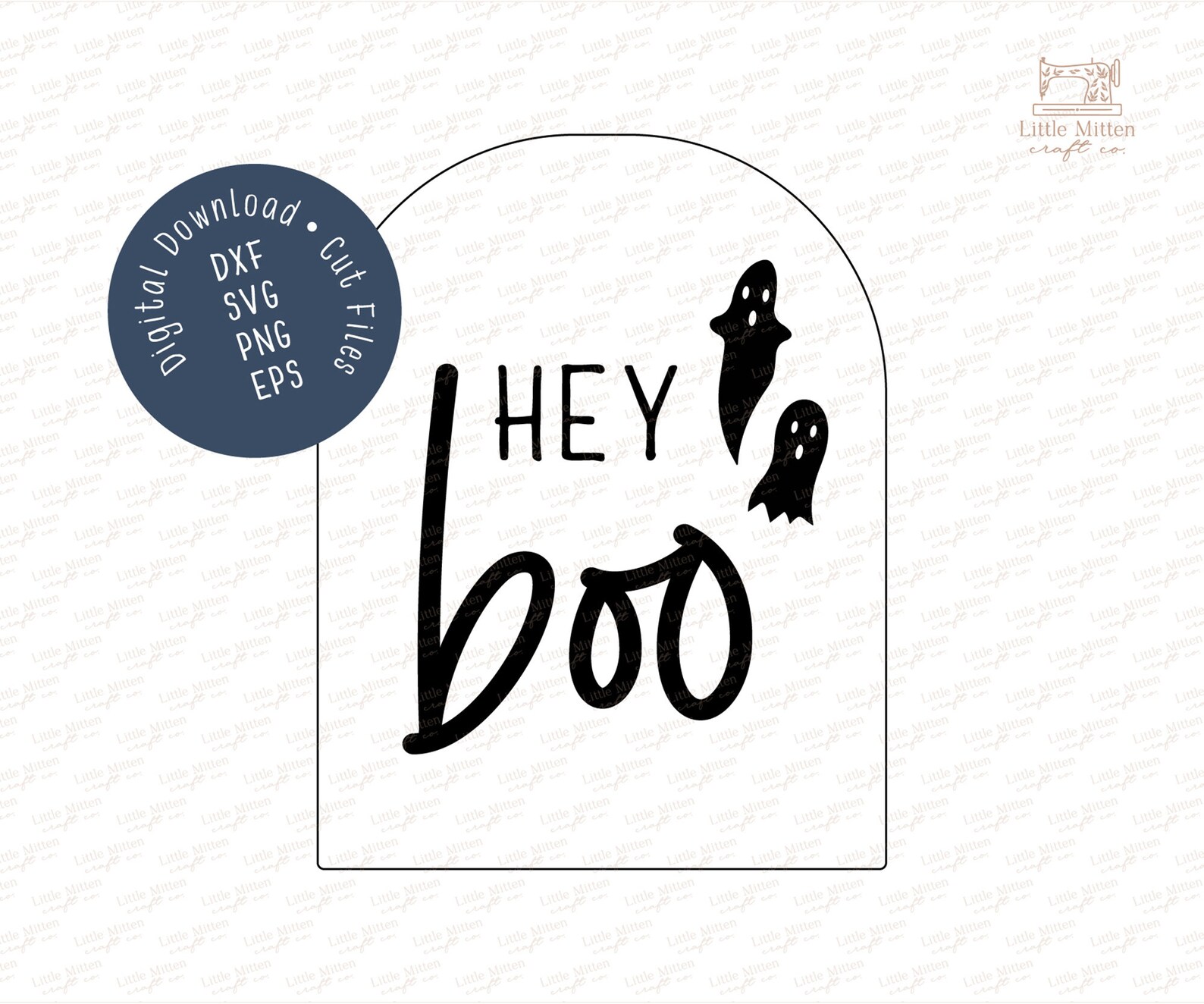 Hey Boo Ghost Sign DXF SVG EPS Png Files Laser Cut File | Etsy