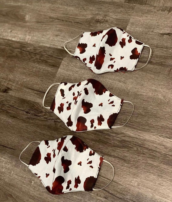 Cow Print Face Mask Tripled Layered | Etsy