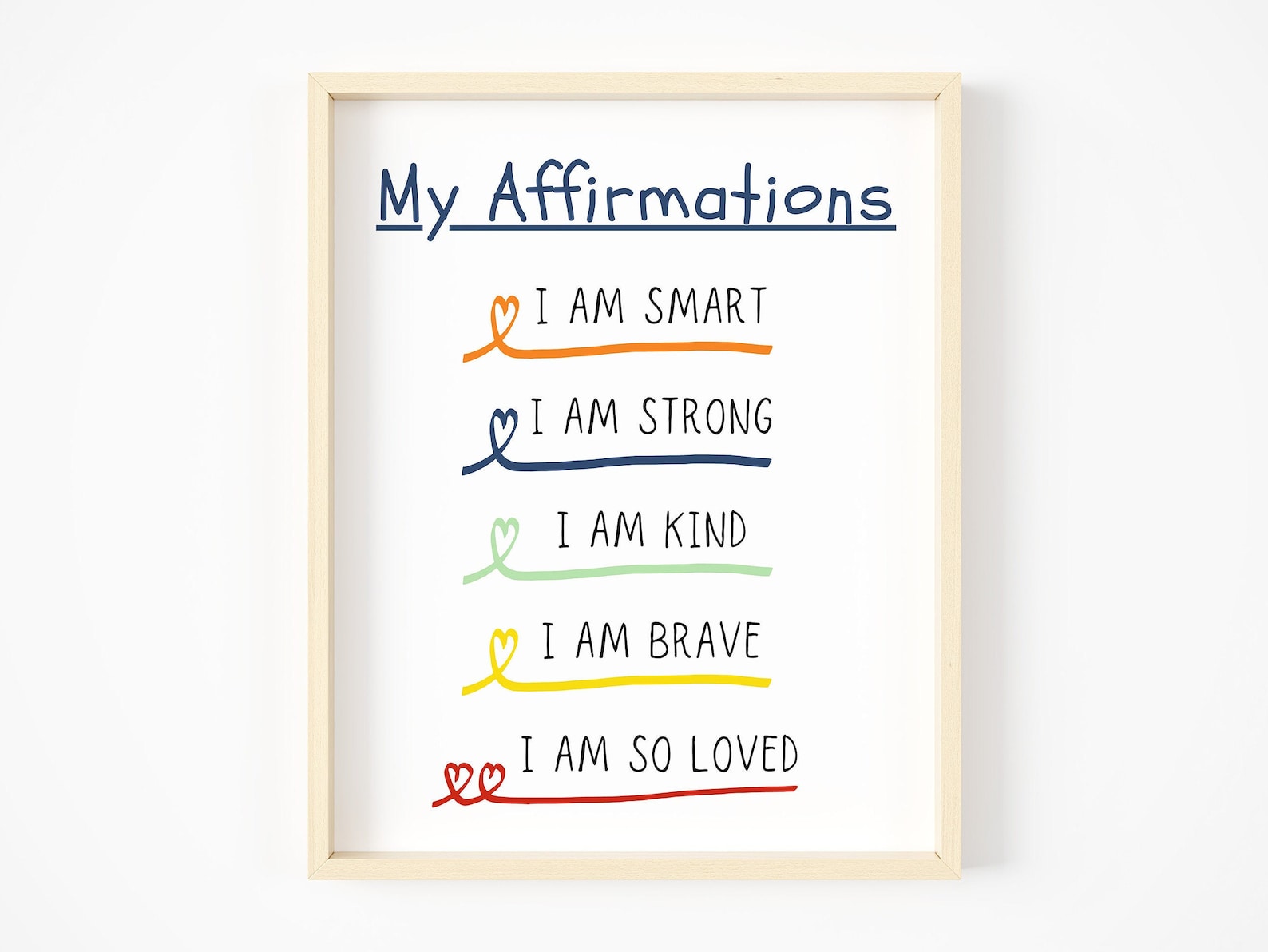 My Affirmations Printable I Am Smart I Am Strong I Am Kind I - Etsy