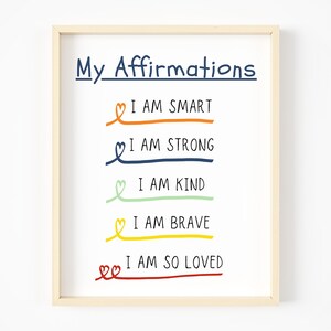 My Affirmations Printable I Am Smart I Am Strong I Am Kind I - Etsy
