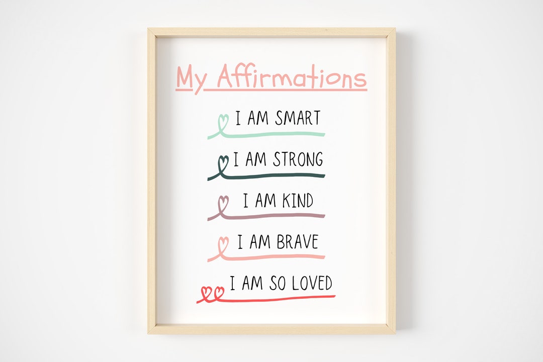 My Affirmations Printable I Am Smart I Am Strong I Am Kind I - Etsy