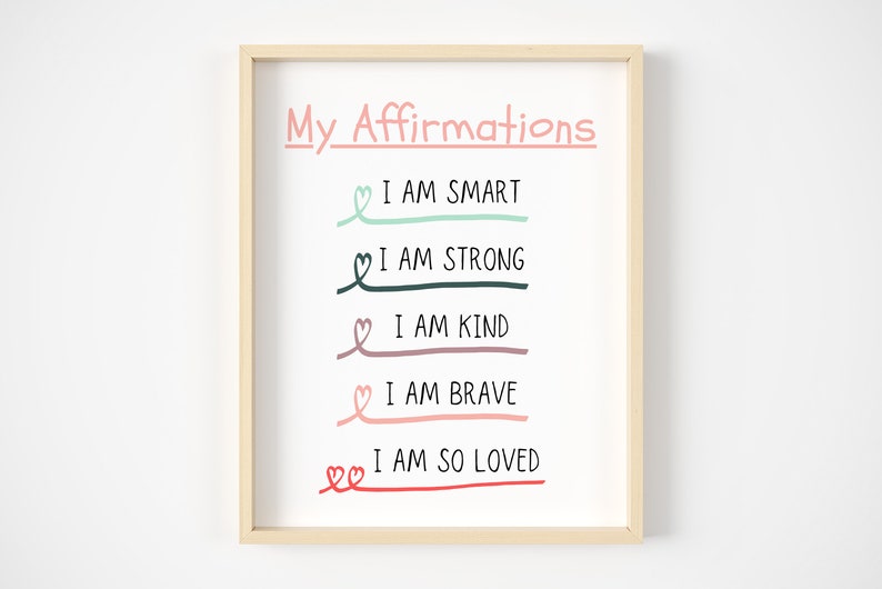 My Affirmations Printable I Am Smart I Am Strong I Am Kind I - Etsy