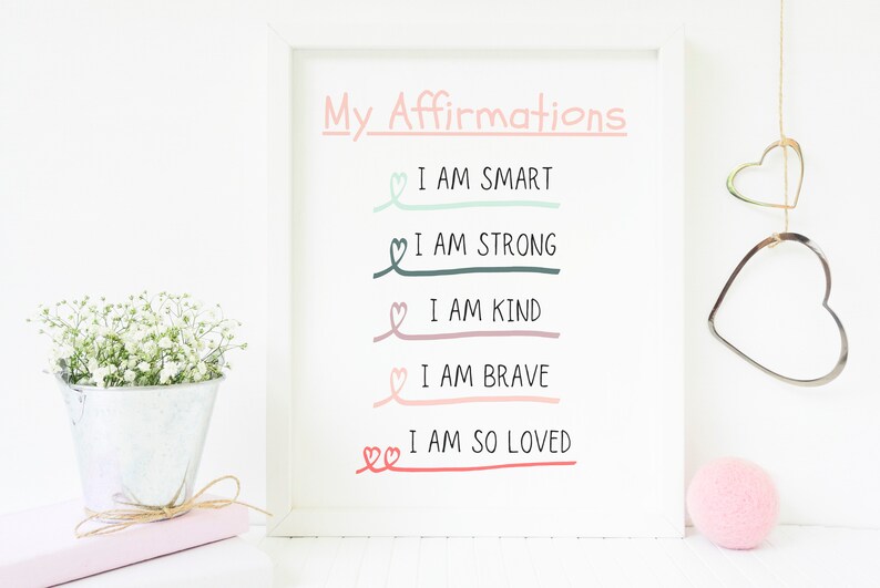 My Affirmations Printable I Am Smart I Am Strong I Am Kind I - Etsy