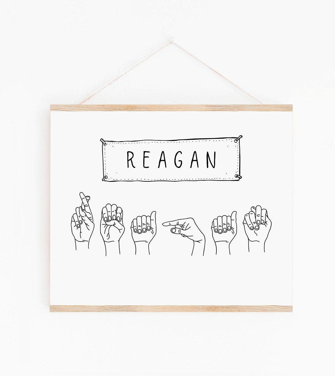 Personalized Sign Language Name Print ASL Custom Name - Etsy