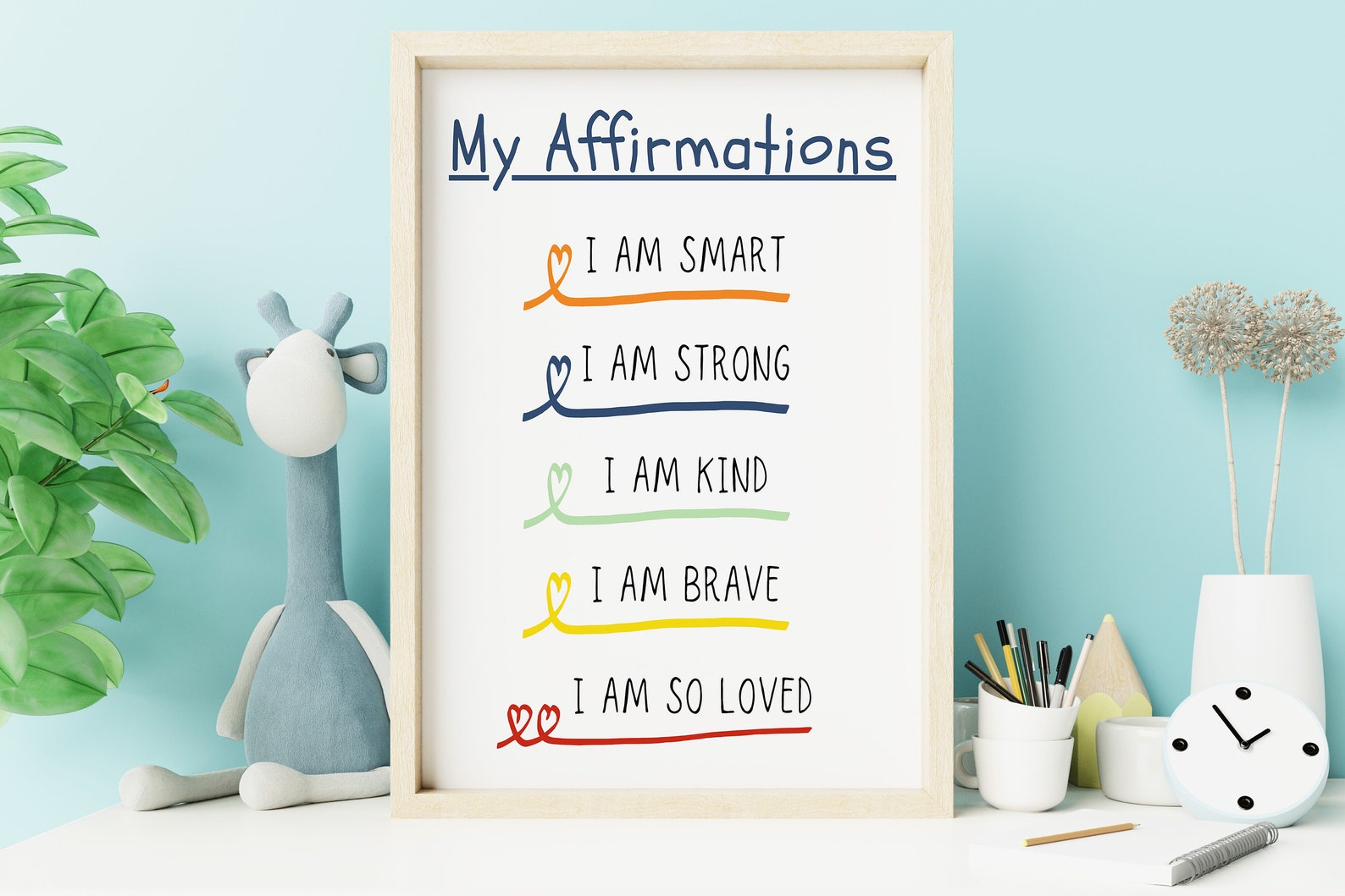 My Affirmations Printable I Am Smart I Am Strong I Am Kind I - Etsy