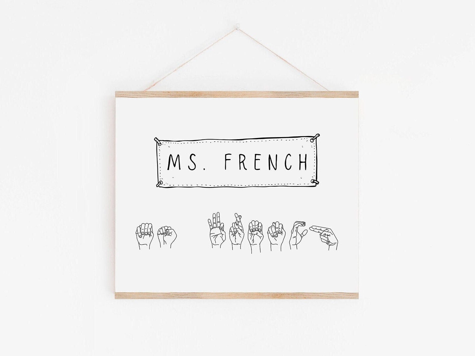 Teacher Personalized Sign Language Name Print | ASL | Custom Name Print ...