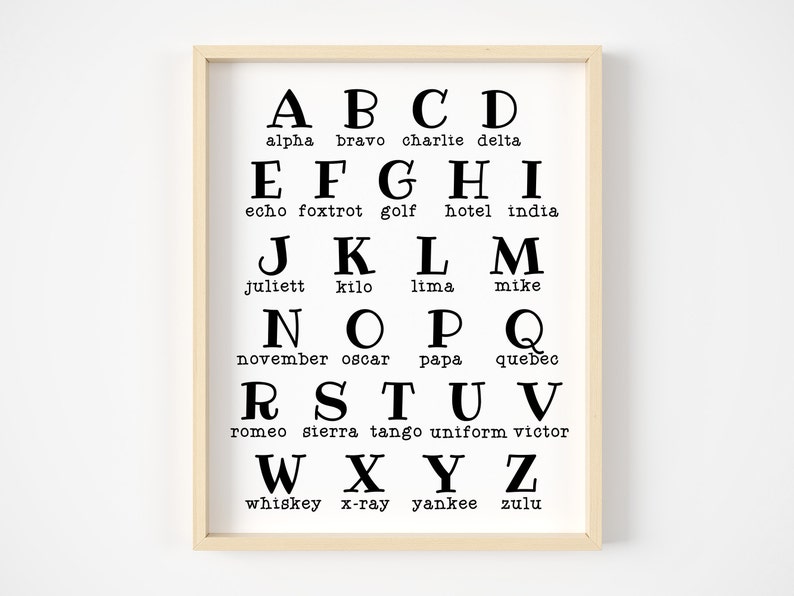 Phonetic Alphabet Print | Minimalist Playroom Decor (digital or ...