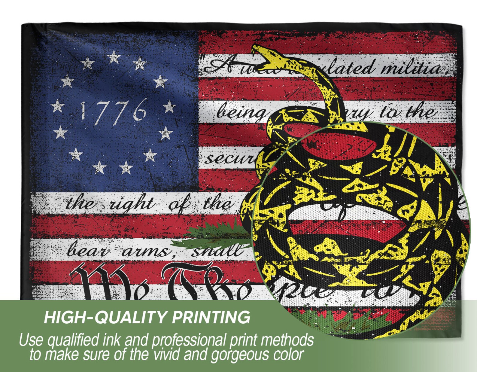 We The People Gadsden Flag 1776 Betsy Ross Flag Rattle Snake | Etsy