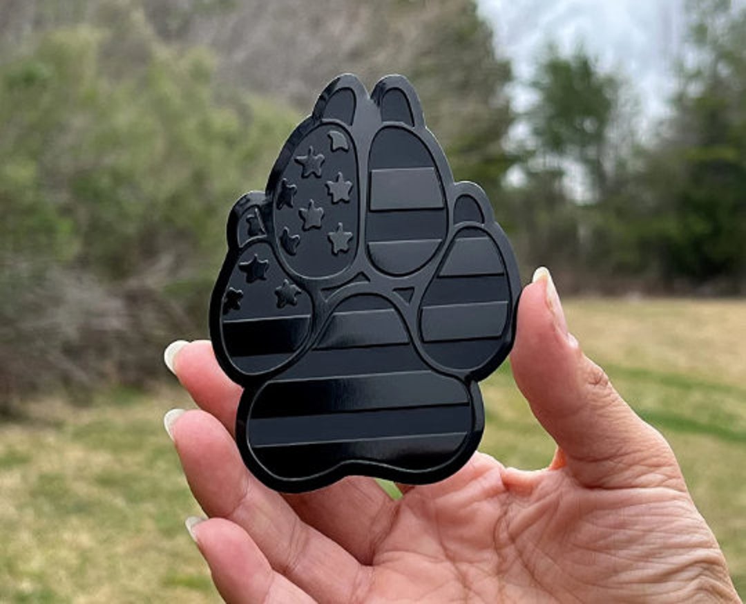 American Metal Flag Dog Paw K9 Unit Auto Fender Emblem for Cars Trucks ...