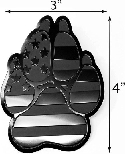 American Metal Flag Dog Paw K9 Unit Auto Fender Emblem for - Etsy