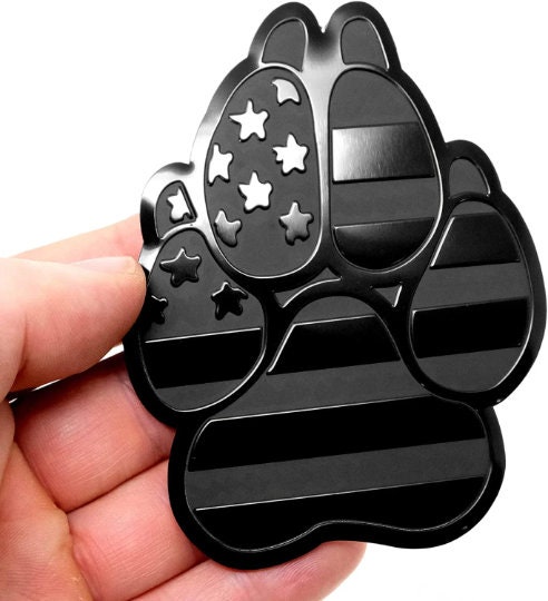American Metal Flag Dog Paw K9 Unit Auto Fender Emblem for - Etsy