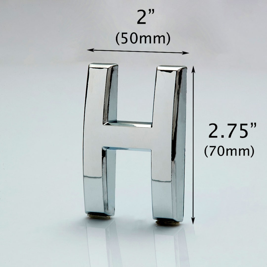 2.75" Custom 3D Sign Chrome Black Self Adhesive Alphabet Letters and ...