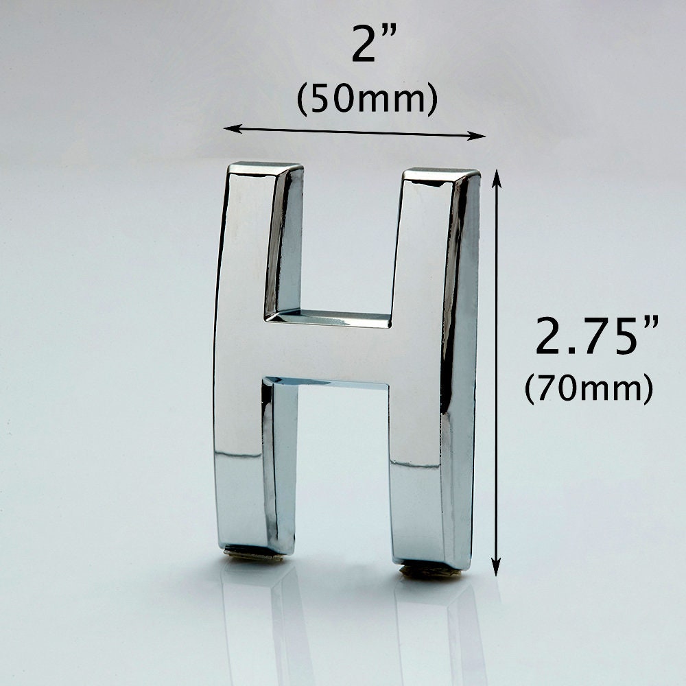 2.75" Custom 3D Sign Chrome Black Self Adhesive Alphabet Letters and ...