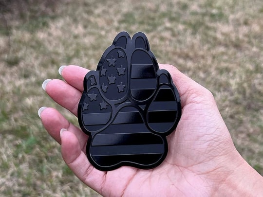 American Metal Flag Dog Paw K9 Unit Auto Fender Emblem for Cars Trucks ...