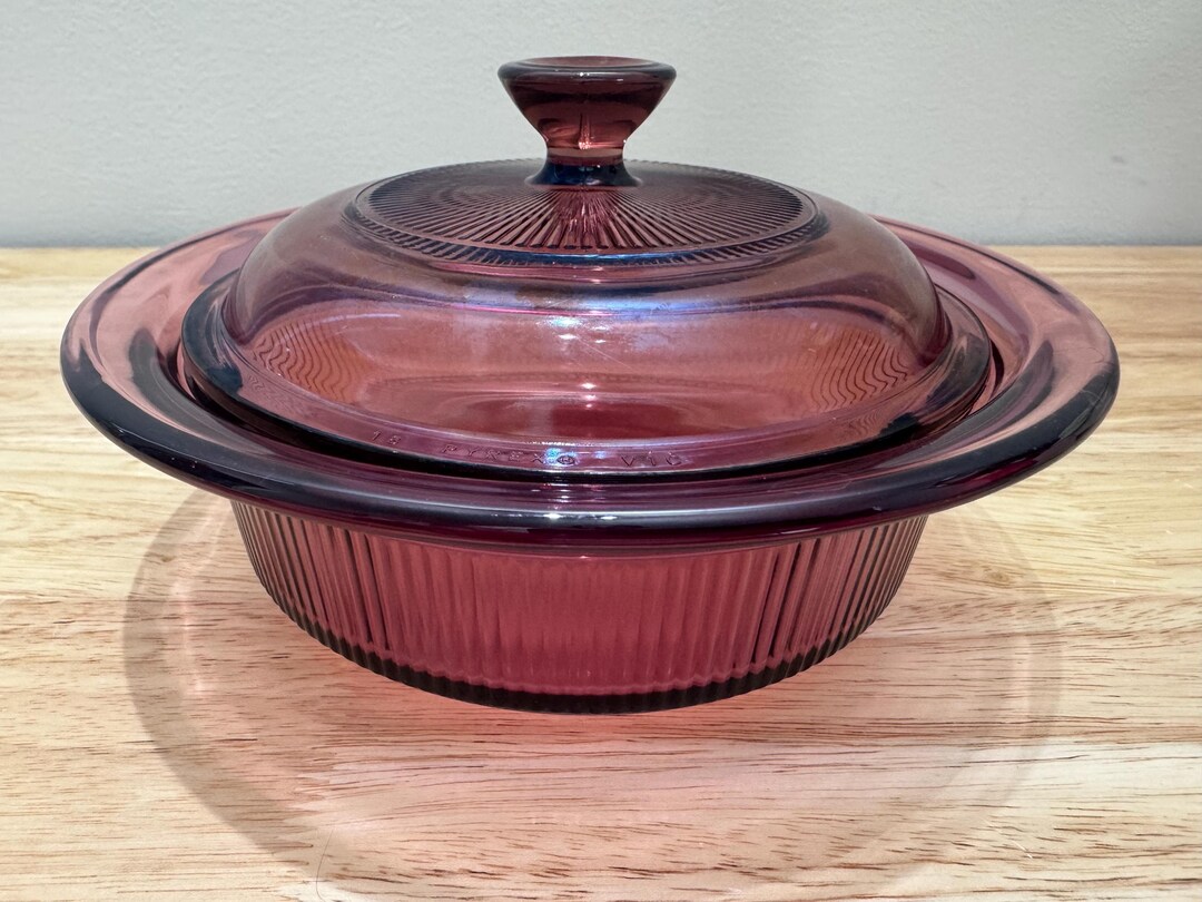 Vintage Corning Ware Cranberry Vision V-30-B 24 Oz 750 Milliliters ...