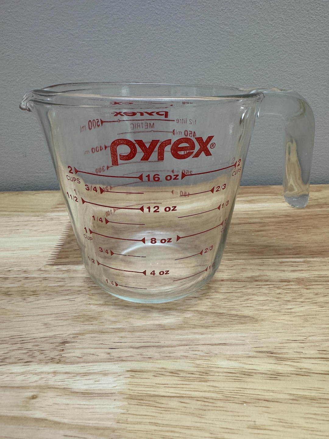 Pyrex 2 Cups 1/2 Liter Glass Measuring Cup Made in USA - Etsy