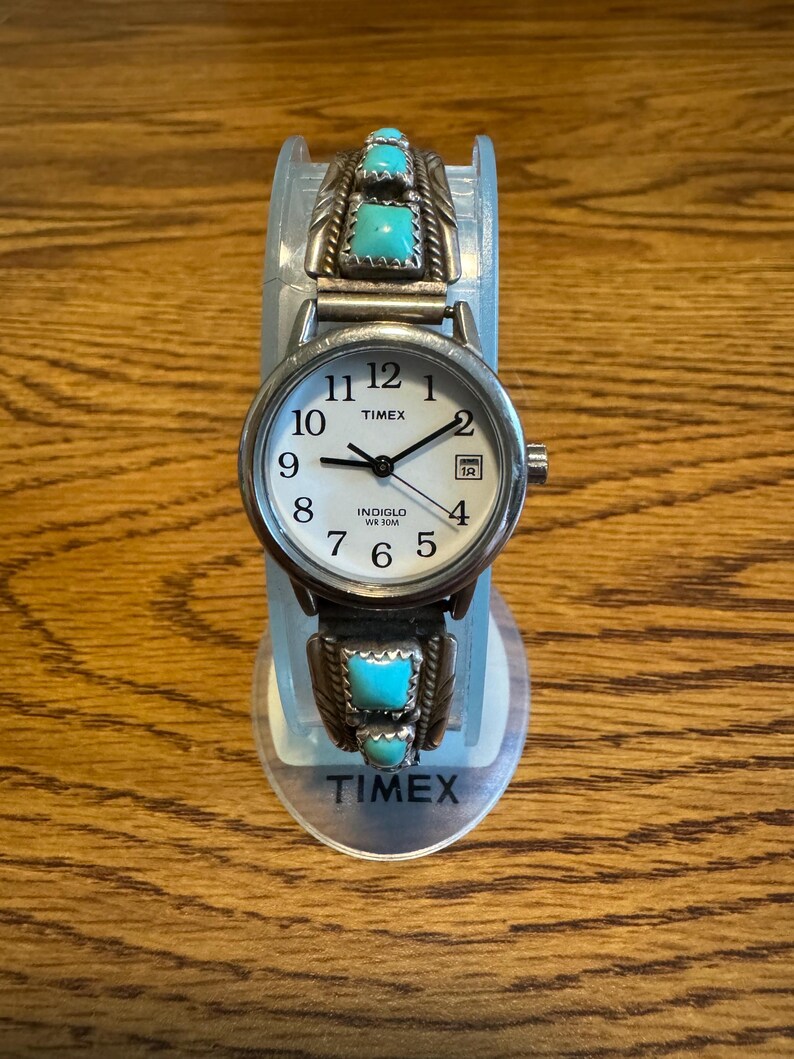 Ladies Vintage Native American Zuni Turquoise and Sterling Silver Watch ...