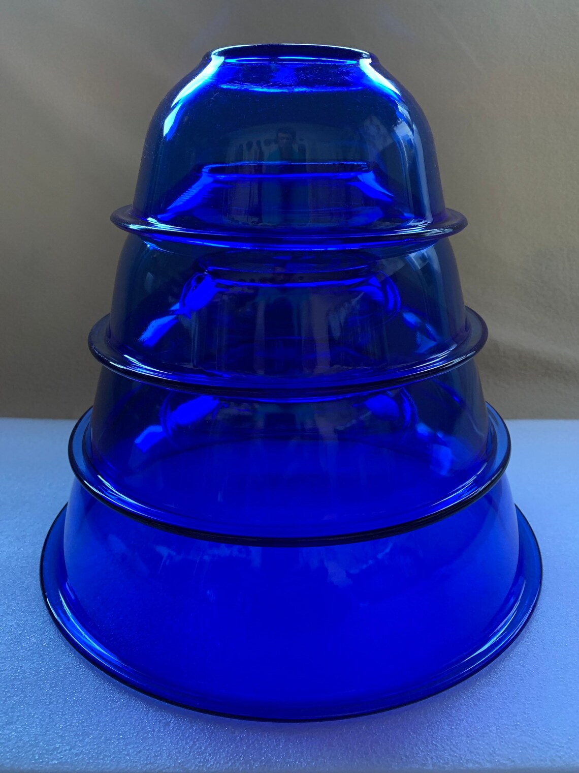Four Vintage PYREX Cobalt Blue Nesting Bowls Made in USA | Etsy