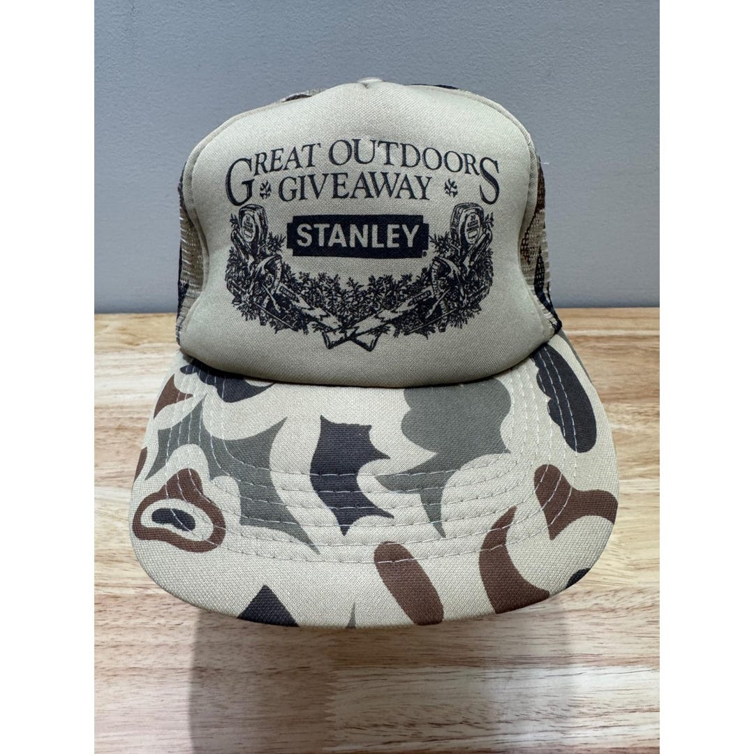 Vintage Stanley Tool Great Outdoors Giveaway Camo Snapback Trucker Hat ...
