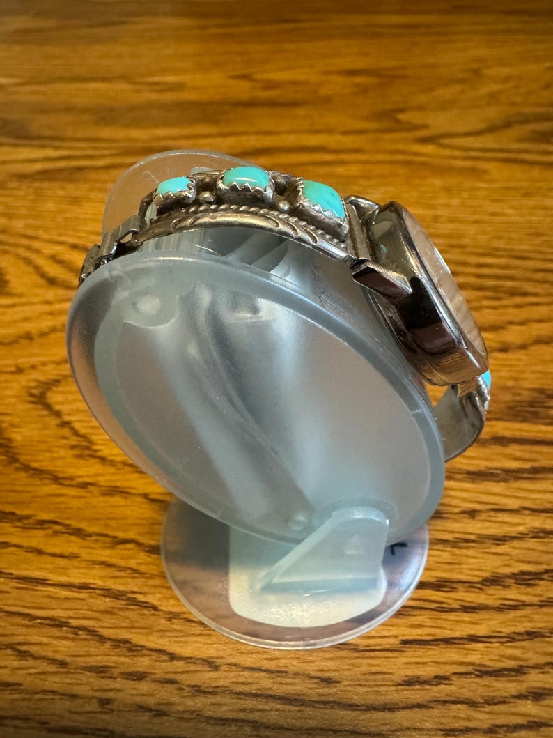 Ladies Vintage Native American Zuni Turquoise and Sterling Silver Watch ...