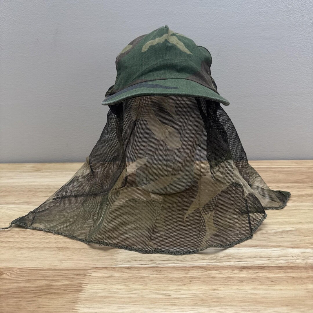 Vintage USA Made Camo Hunting Mosquito Net Mossy Oak Mask M81 Hat ...