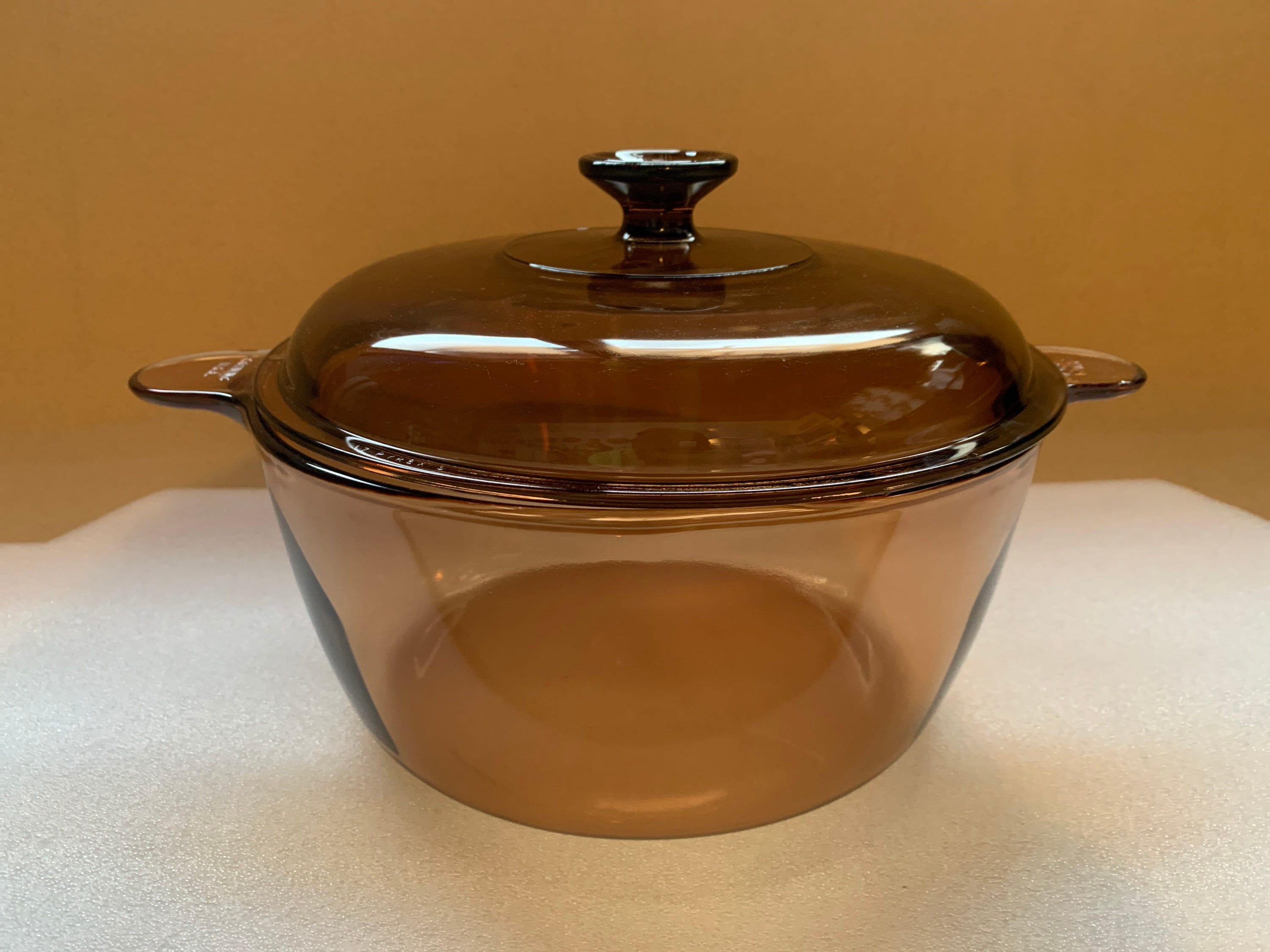 Vintage Corning Ware Amber Vision 4.5 Liter Dutch Oven With PYREX Lid ...