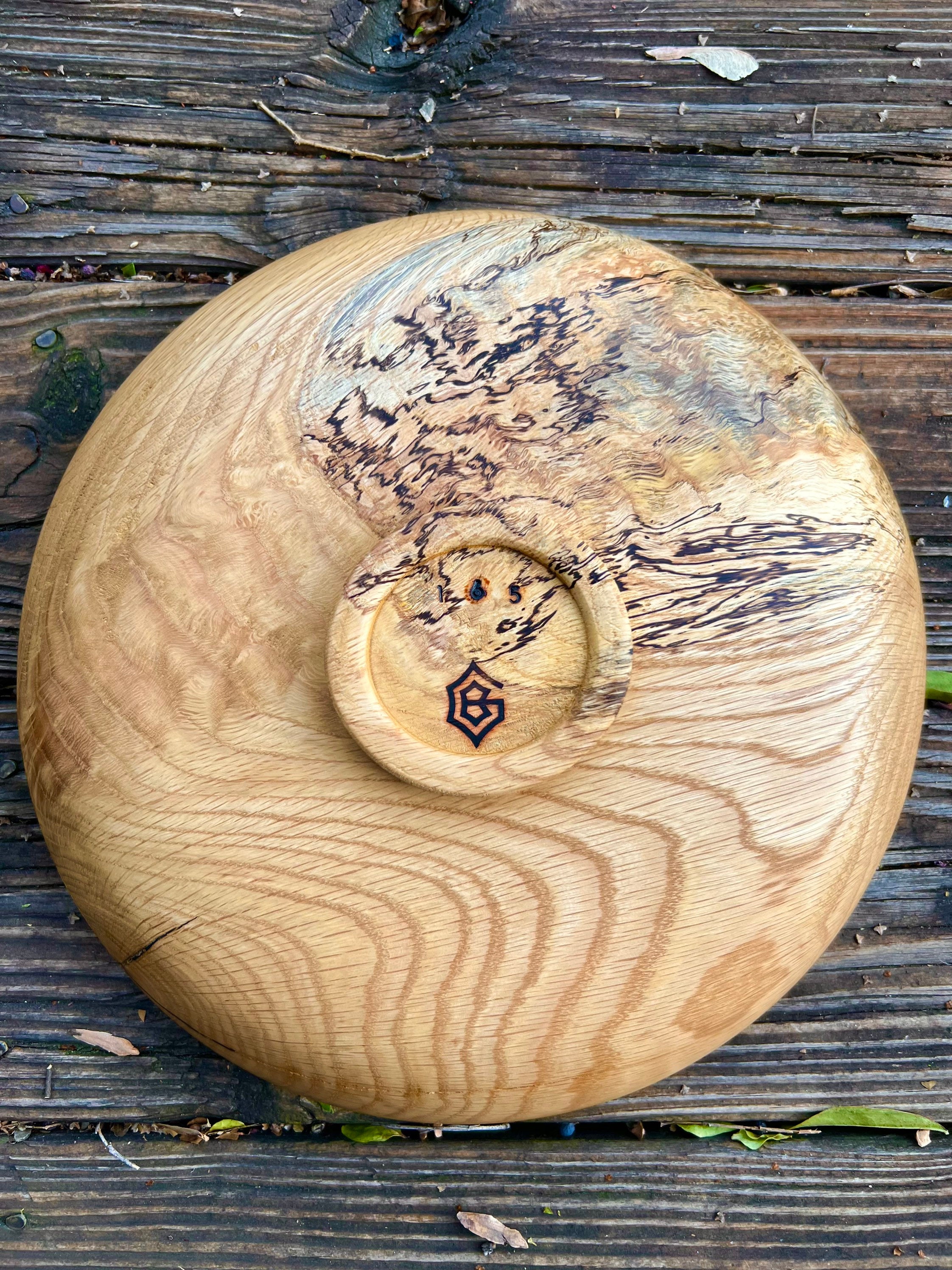 No. 165: 12” Spalted Oak Wood Bowl - Etsy